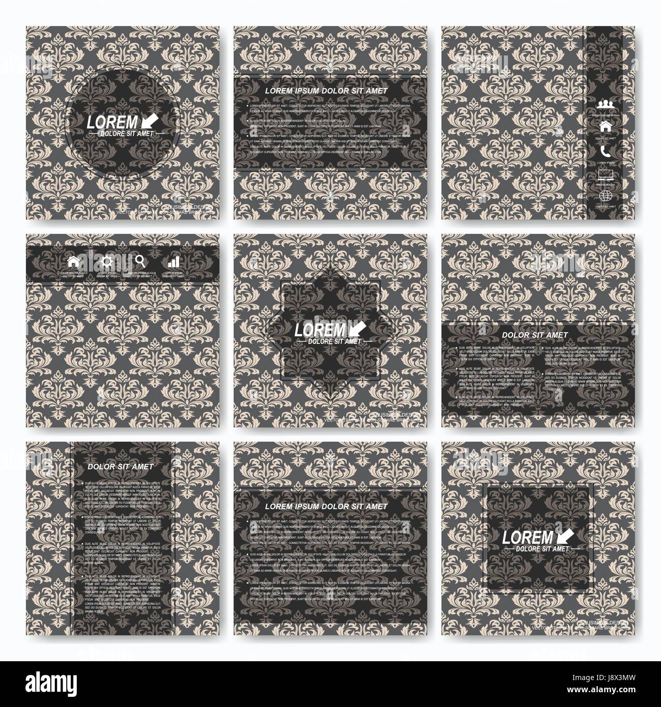 Modern vector templates for square brochure, cover, layout, card or ...