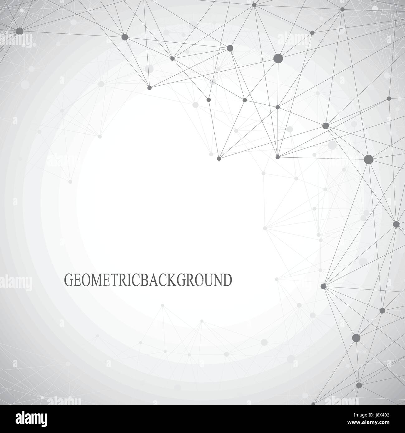 Geometric Grey Background Molecule And Communication Connected Lines With Dots Vector