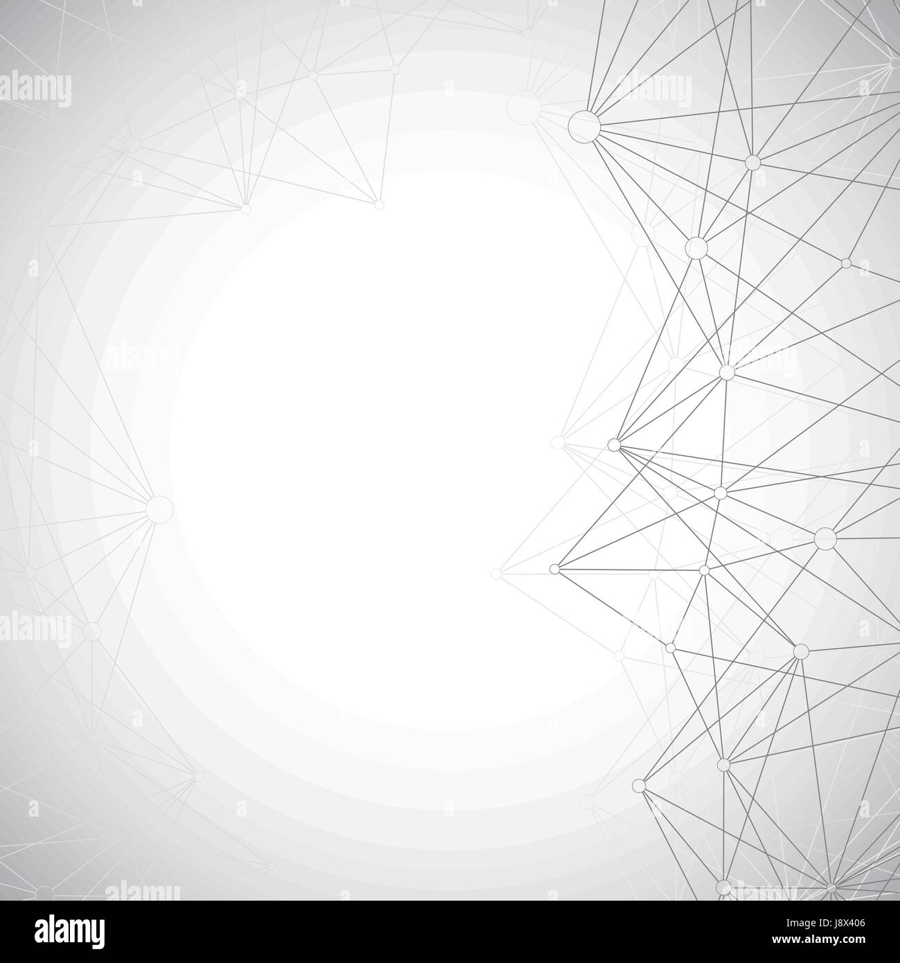 Geometric Grey Background Molecule And Communication Connected Lines With Dots Vector