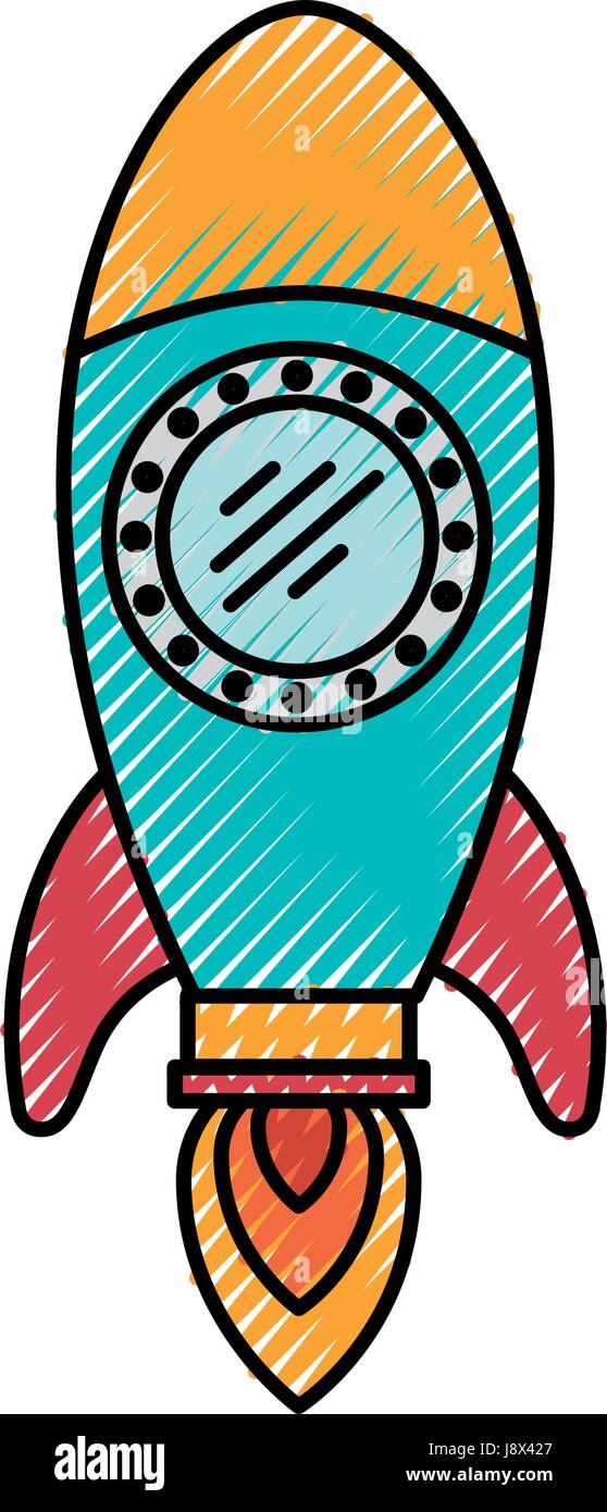 colored crayon silhouette of space rocket Stock Vector Image & Art - Alamy