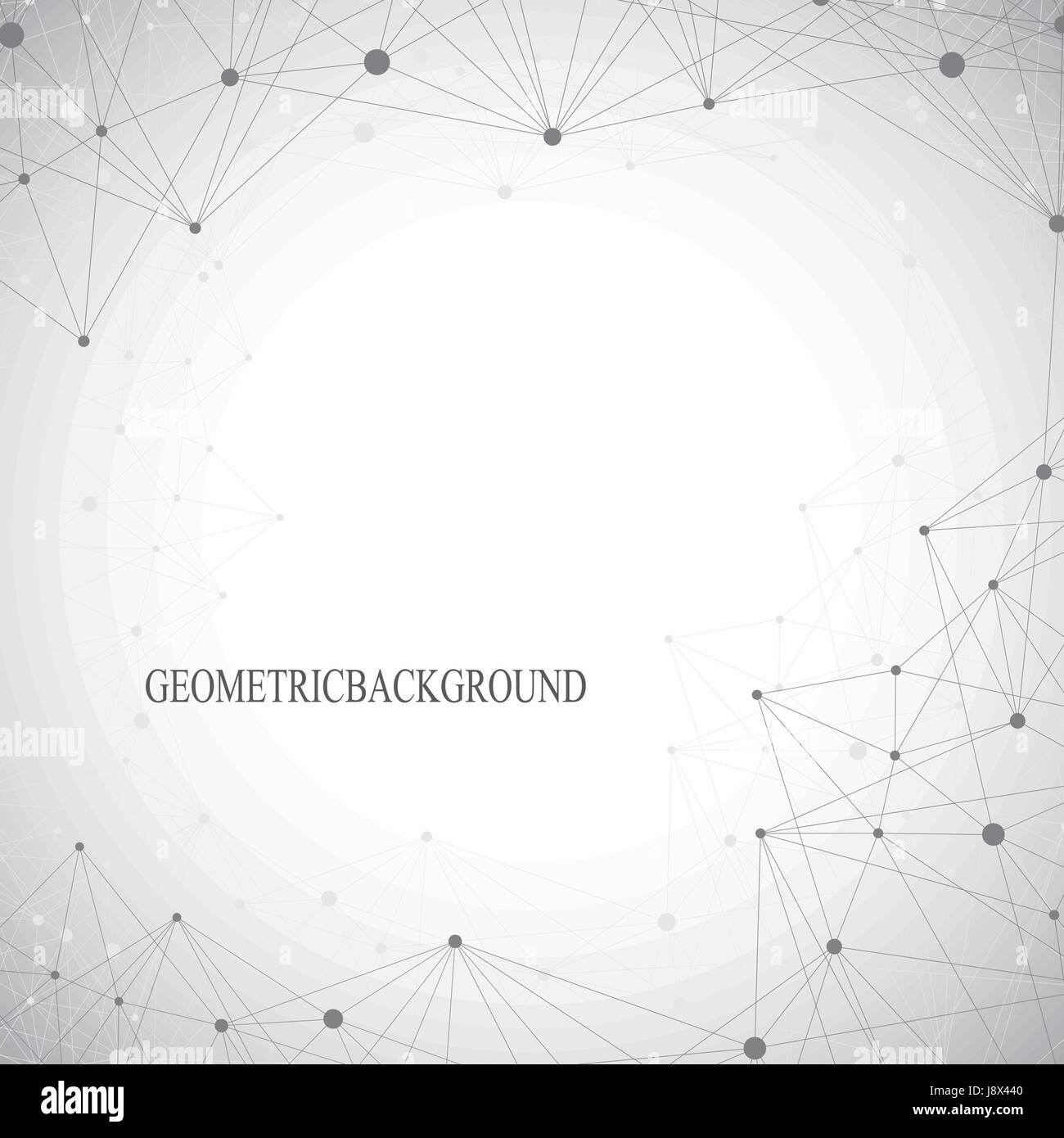 Geometric grey background molecule and communication . Connected lines ...