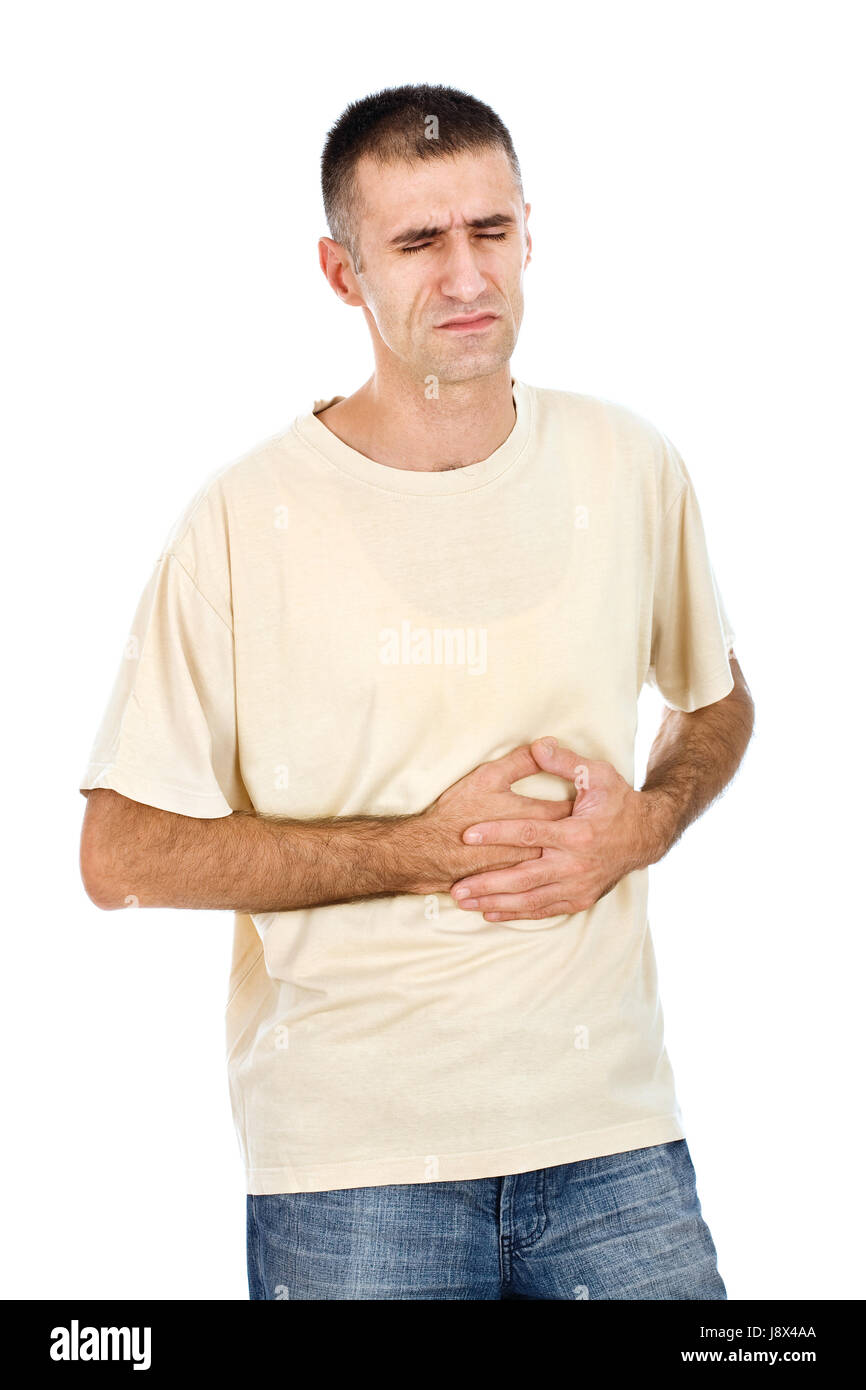 isolated, pain, expression, ache, stomach, abdomen, agony, man, health ...