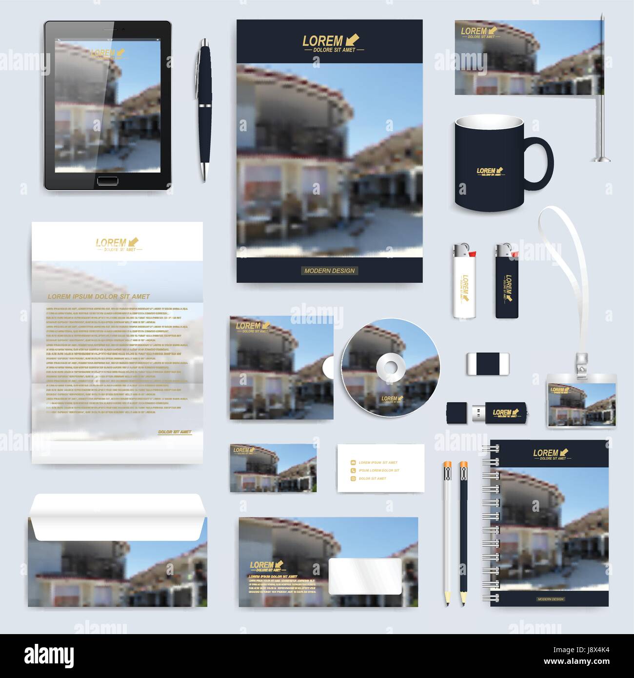 Modern business set of vector corporate identity template. Abstract ...