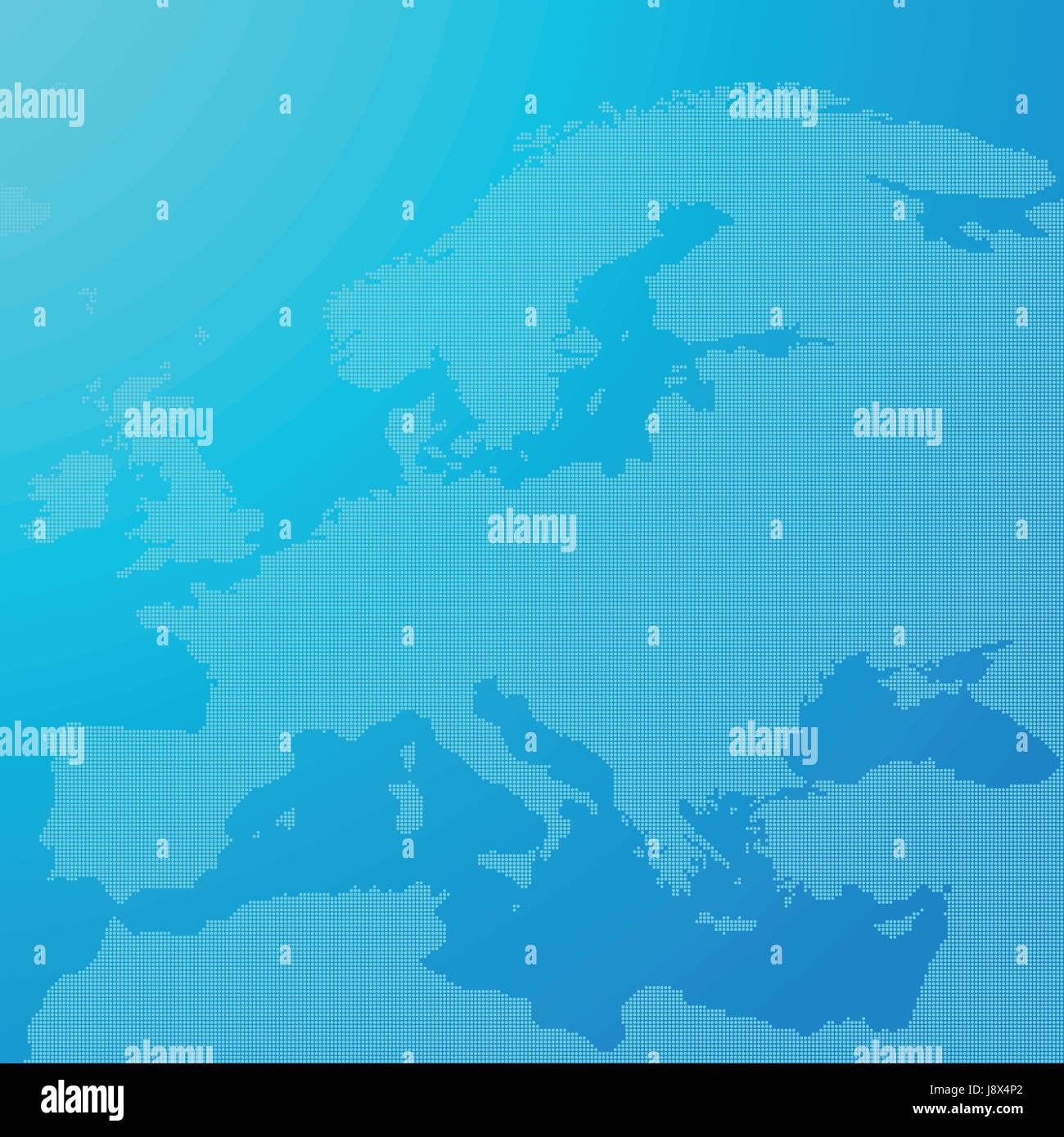 Blue map of Europe in the dots. Vector illustration Stock Vector Image ...