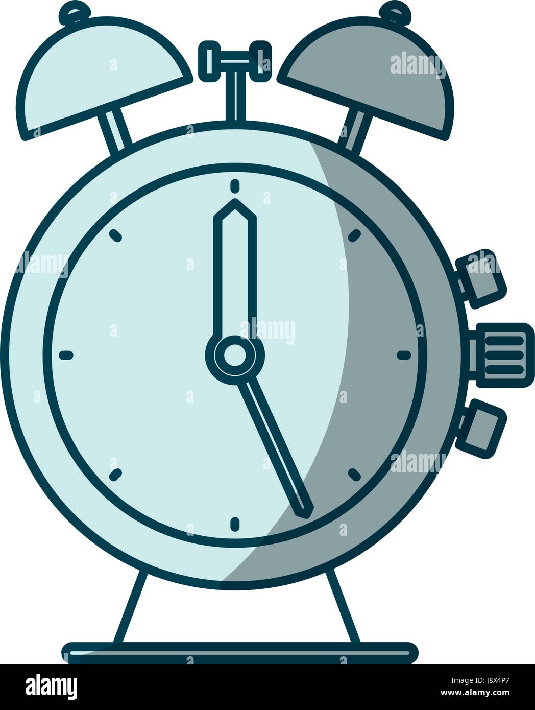 blue shading silhouette of antique alarm clock Stock Vector Image & Art ...