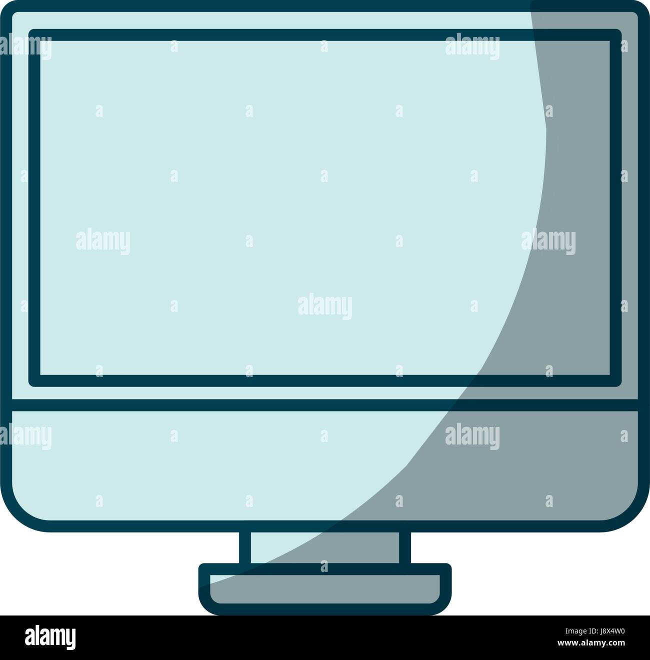 blue shading silhouette of lcd monitor Stock Vector Image & Art - Alamy