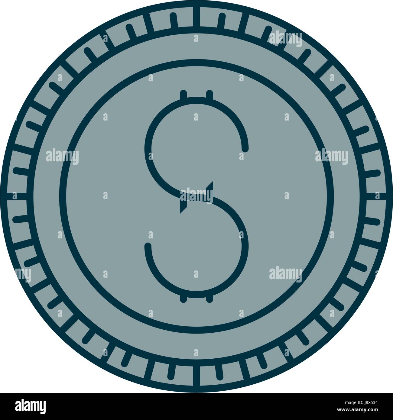 blue shading silhouette of coin icon Stock Vector Image & Art - Alamy