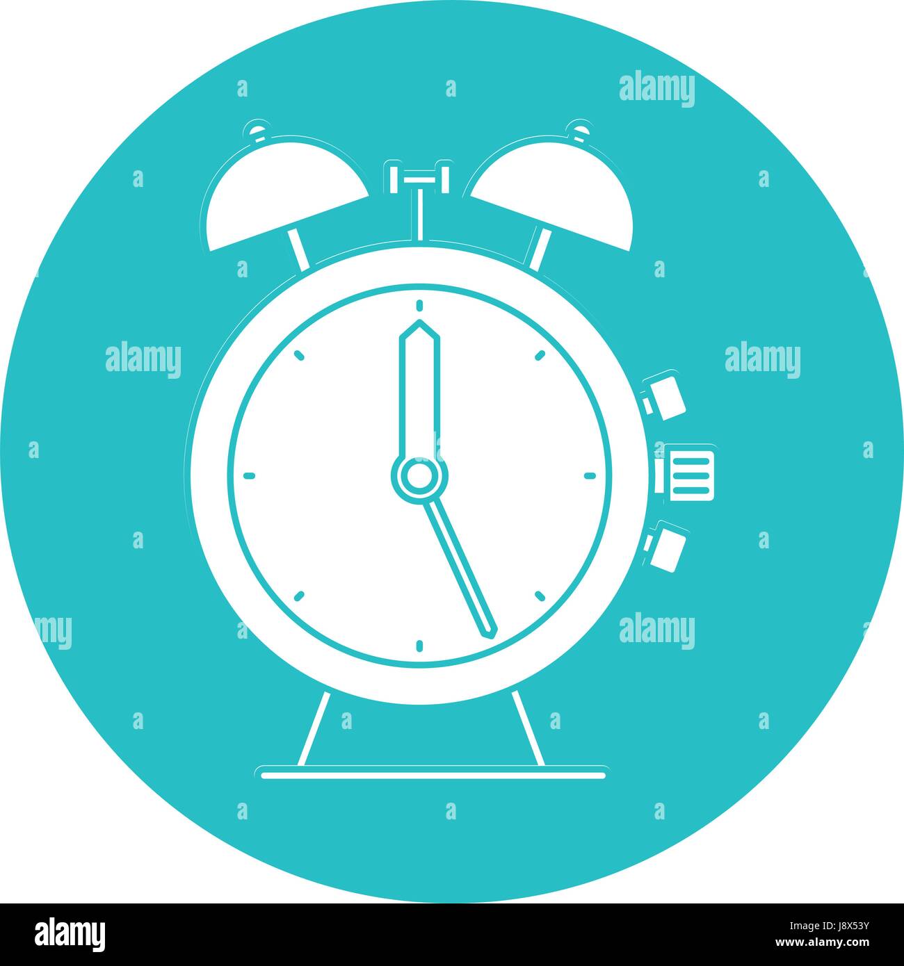 circle light blue with antique alarm clock Stock Vector Image & Art - Alamy