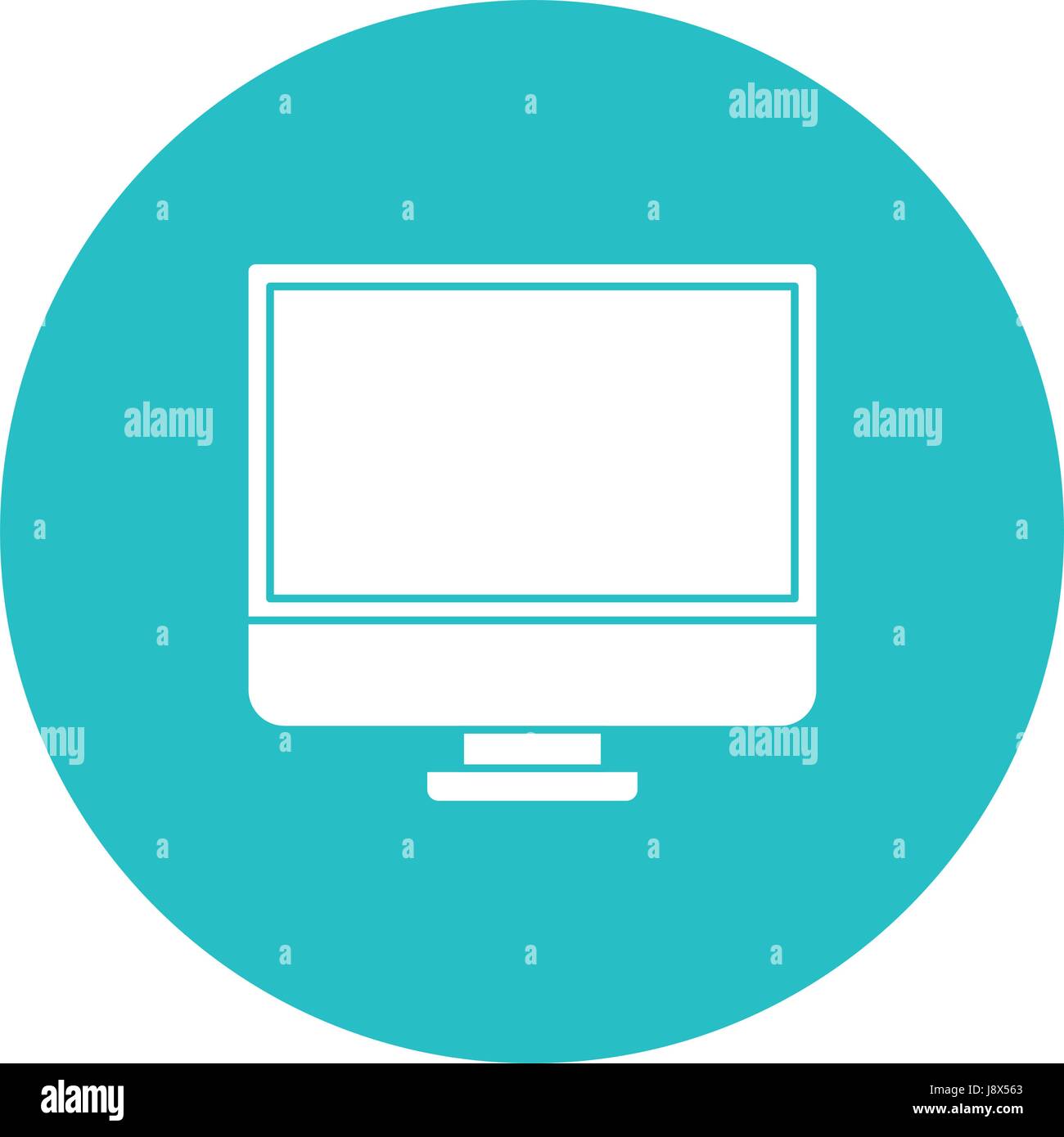 circle light blue with lcd monitor Stock Vector Image & Art - Alamy