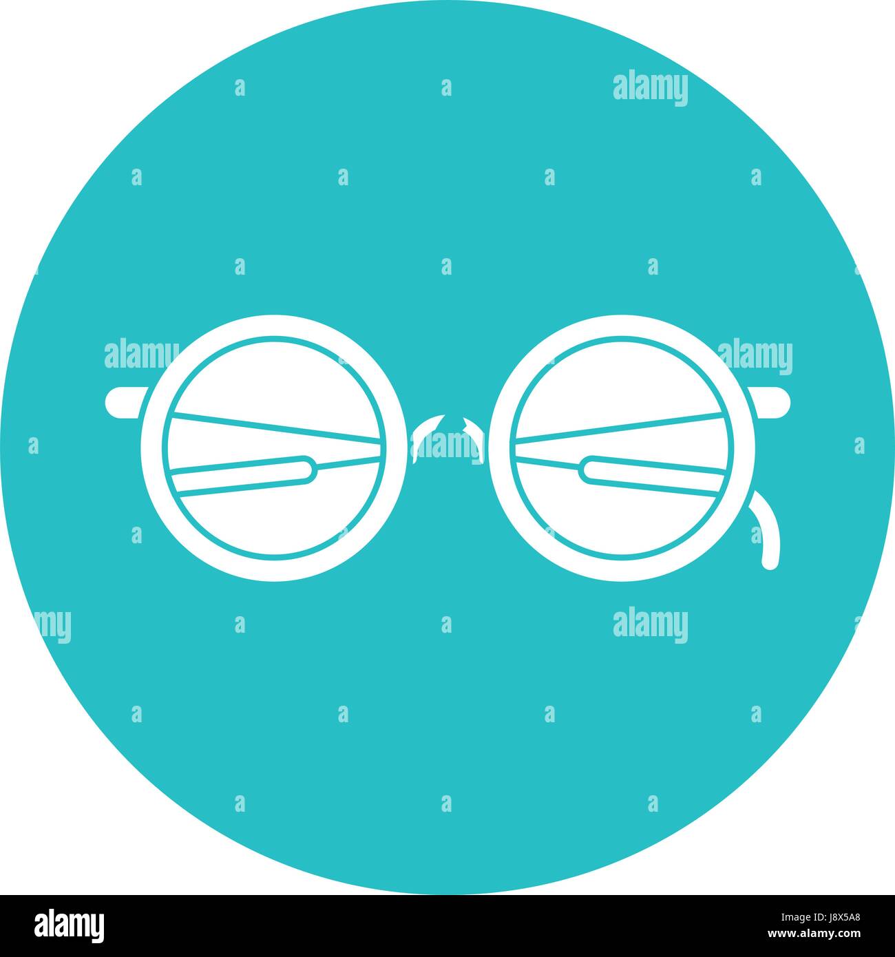 circle light blue with glasses icon Stock Vector Image & Art - Alamy