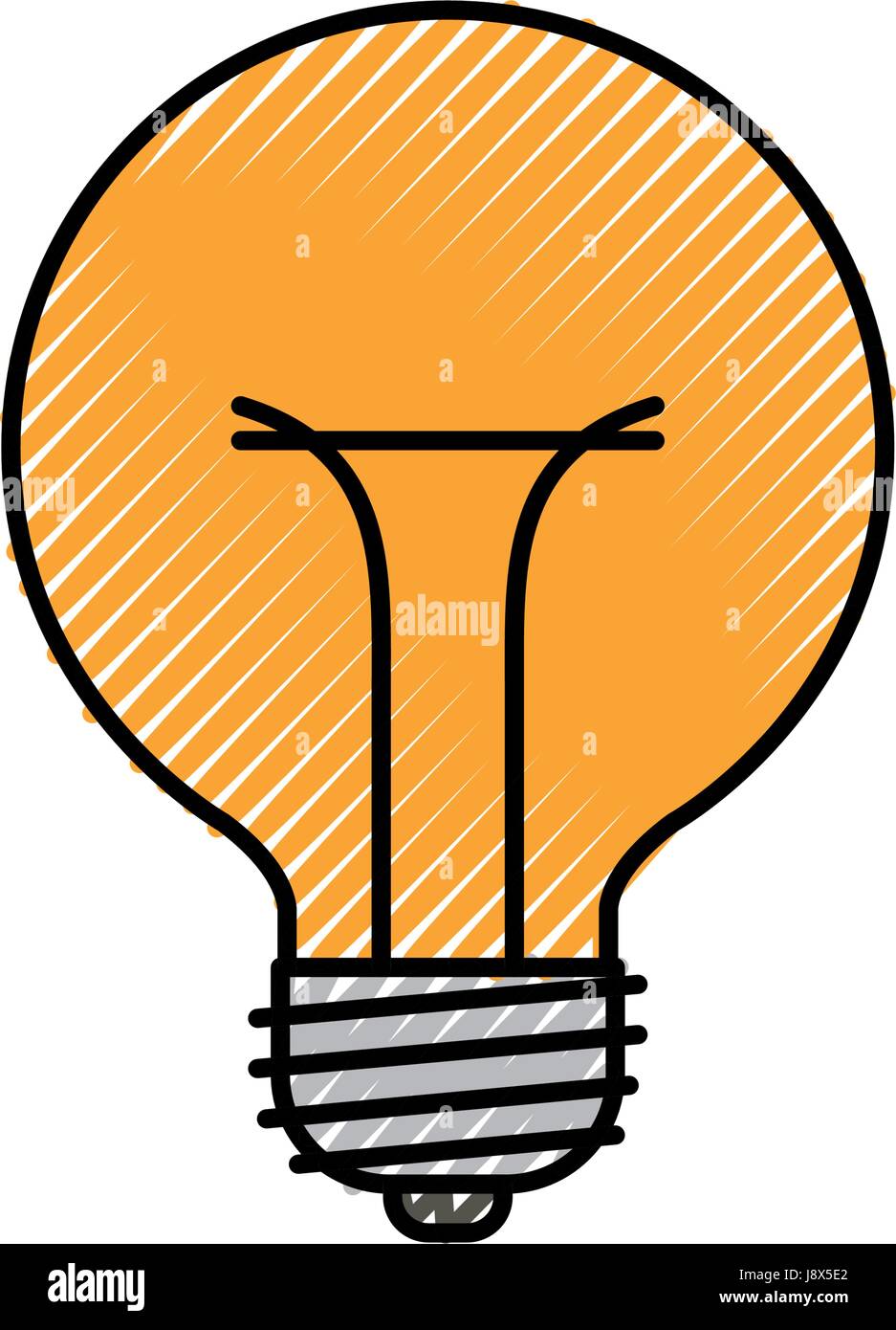 colored crayon silhouette of bulb light icon Stock Vector Image & Art ...