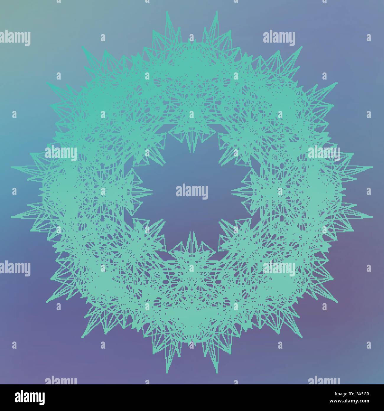 Geometric abstract mandala with connected line and dots. Graphic ...