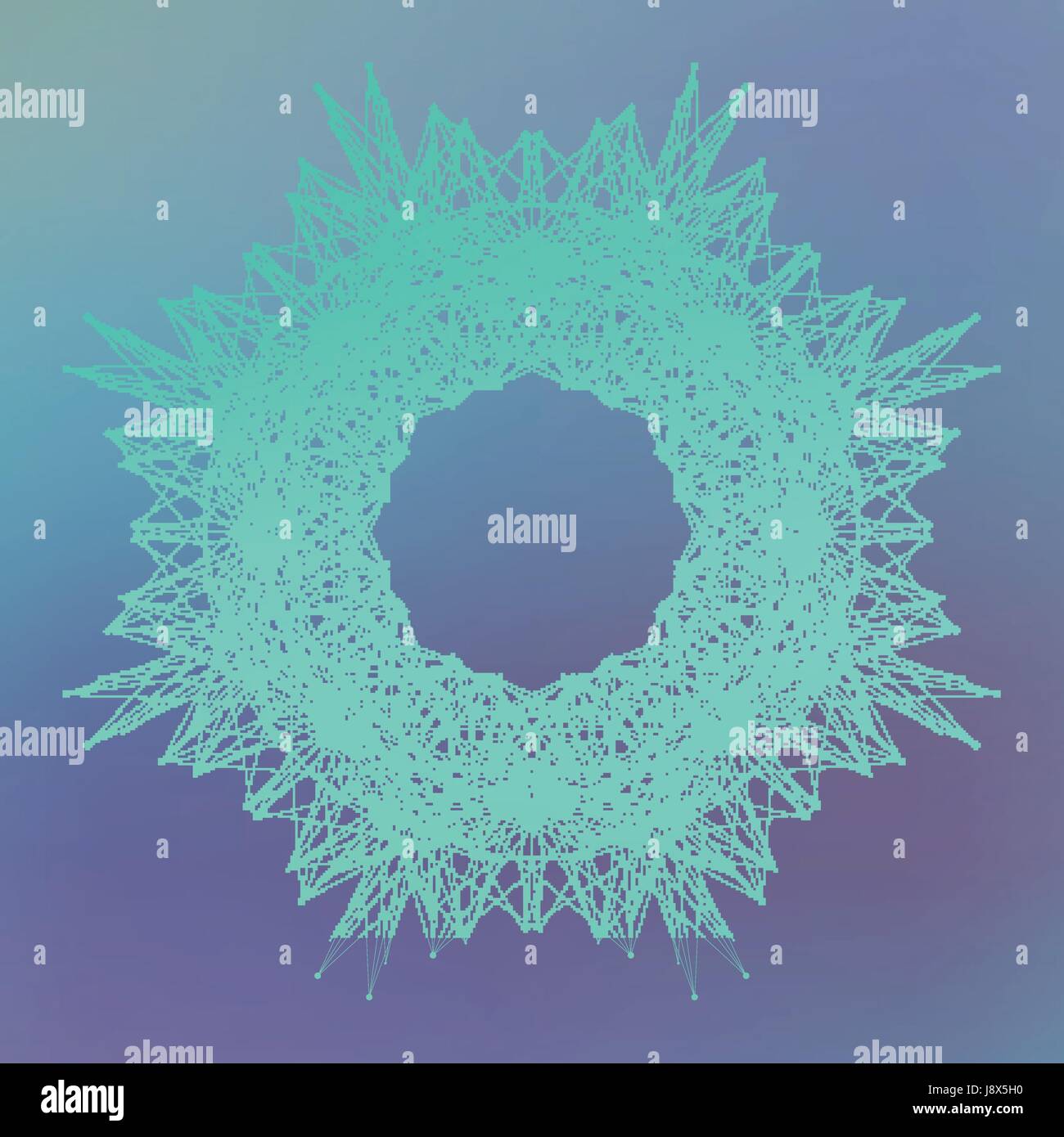 Geometric abstract mandala with connected line and dots. Graphic ...