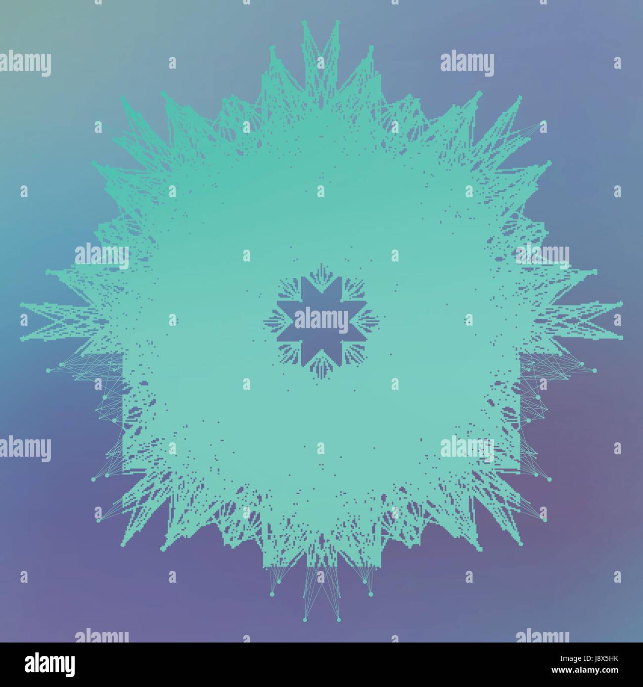 Geometric abstract mandala with connected line and dots. Graphic ...