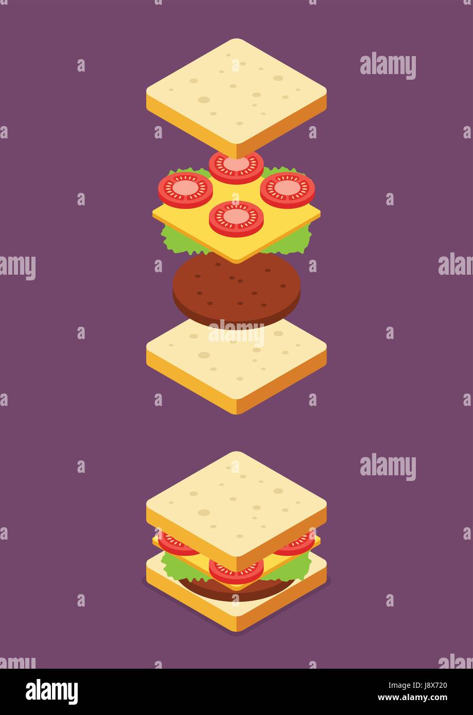 Sandwich ingredients illustration hi-res stock photography and images ...