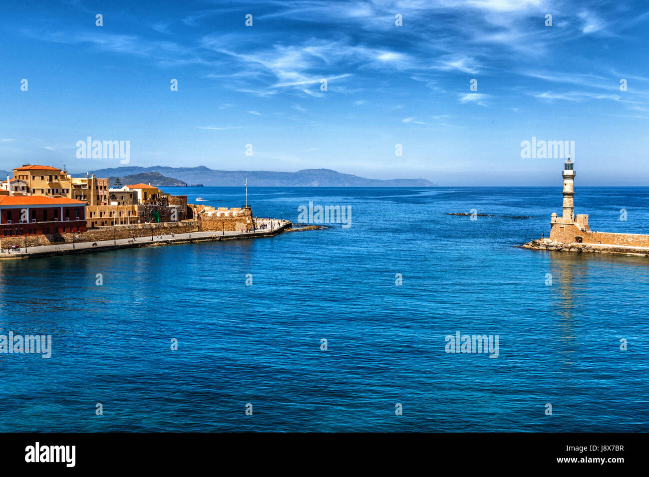 Chania Old Venetian Harbour at Crete Stock Photo - Alamy