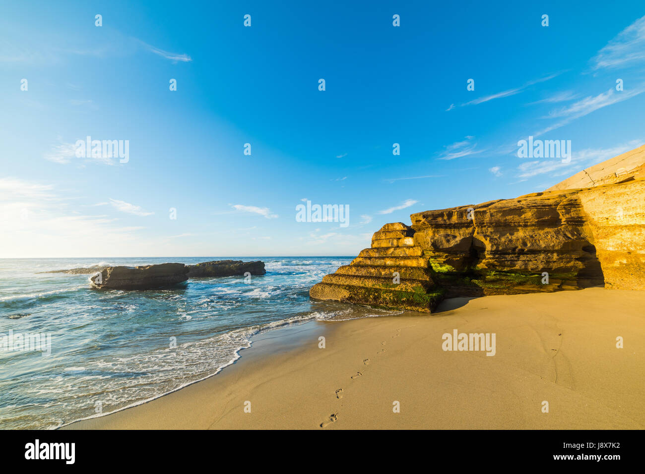 La Jolla beach at sunset Stock Photo - Alamy