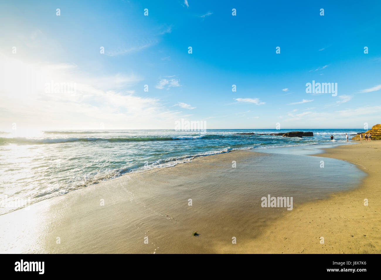 La Jolla beach at sunset Stock Photo - Alamy