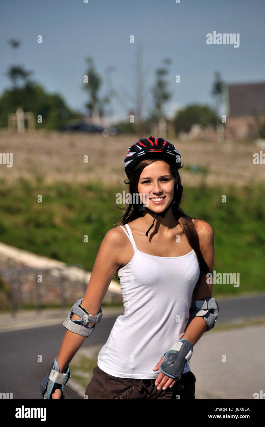 girl has joy of summer sports Stock Photo - Alamy