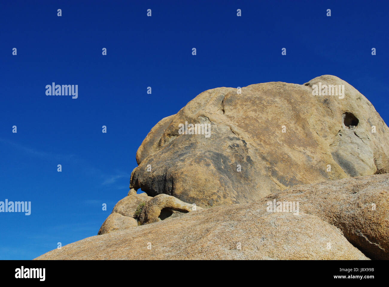 blue, desert, wasteland, formation, rock, firmament, sky, unclouded ...