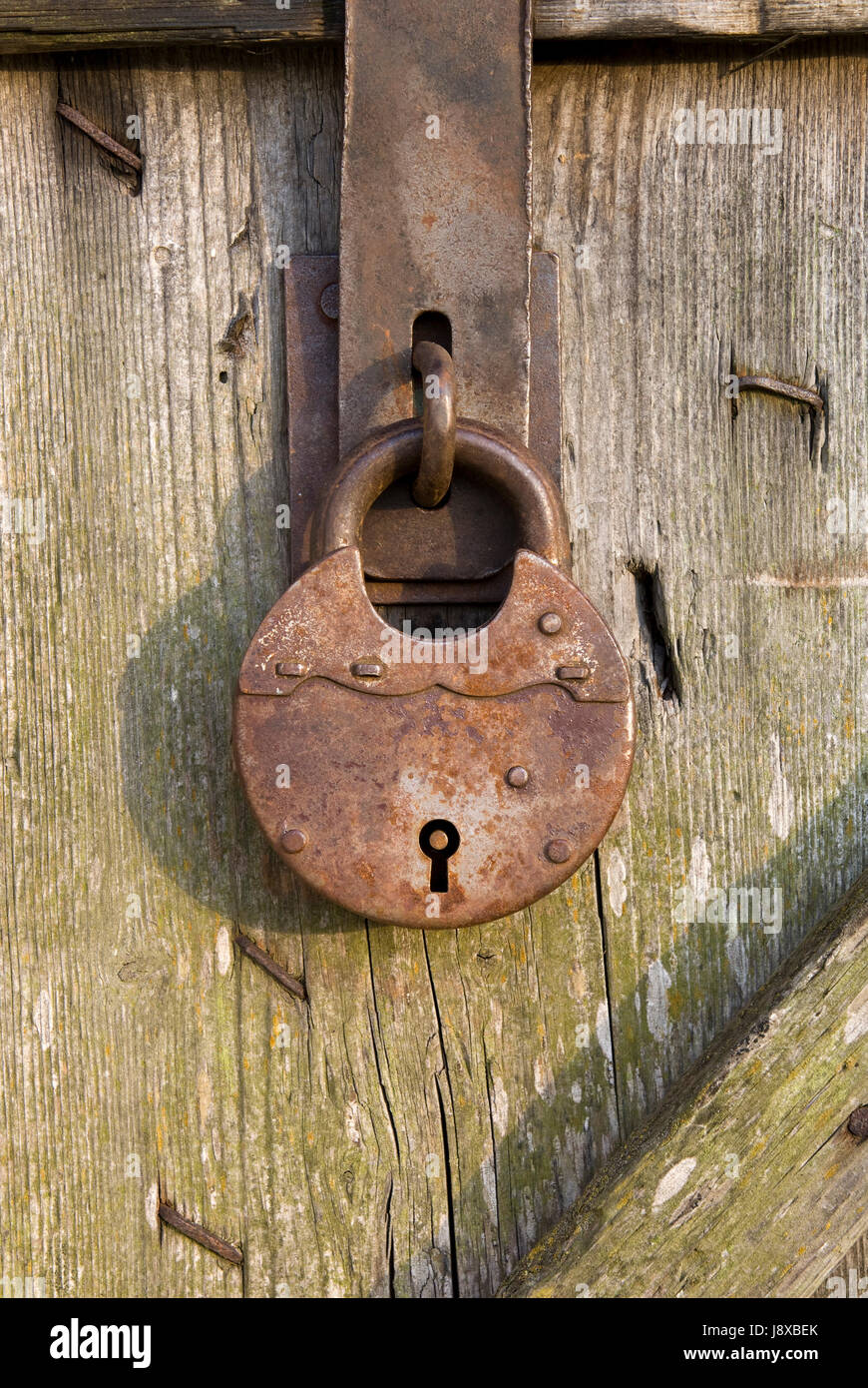 door, closed, rusty, pivots, bolt, wooden, old, security, safety, lock ...