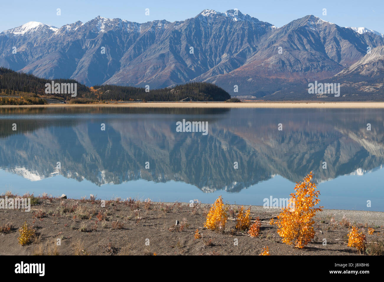 kluane lake near kluane national park along alaska highway,yukon,canada ...