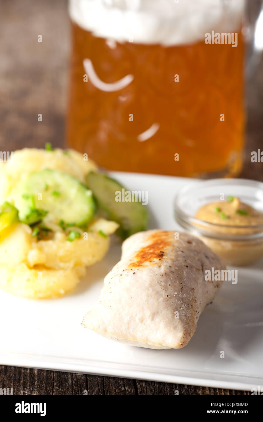 grilled bavarian wollwurst Stock Photo - Alamy