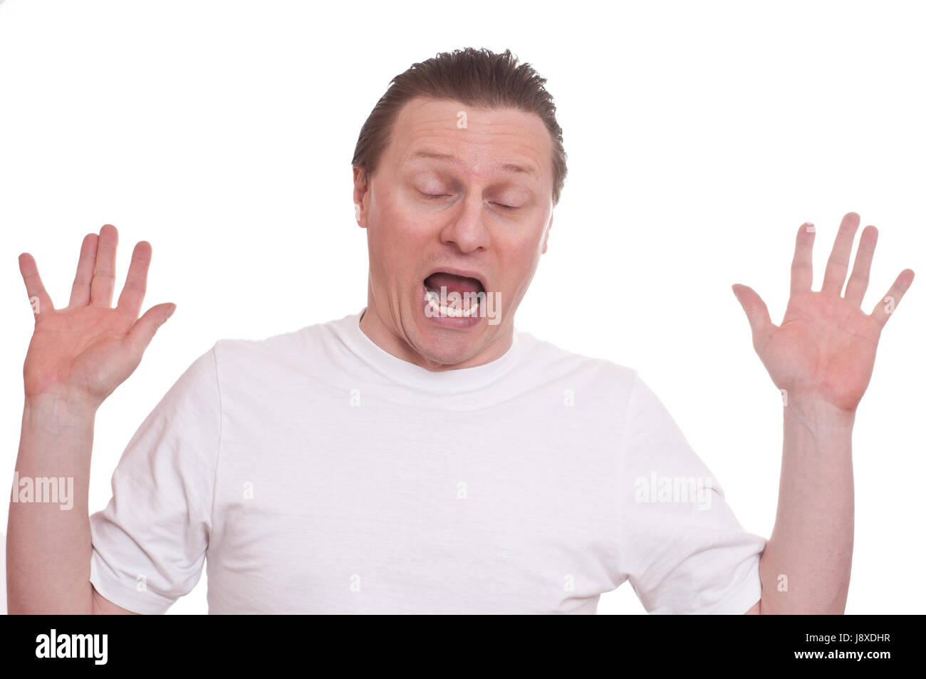 man with terror does scream Stock Photo - Alamy