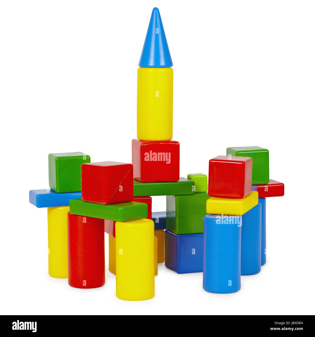 object, toy, toys, blue, some, several, a few, tower, build, isolated ...