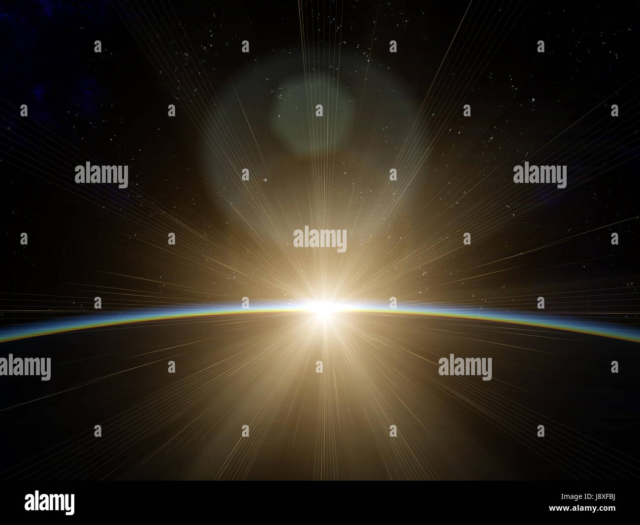 horizon, space, universe, science, night, nighttime, sunbeams, sunrise ...