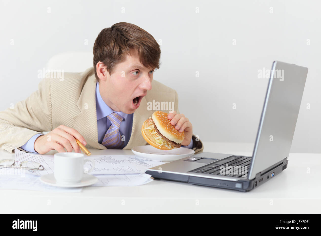 Man eating large breakfast studio hi-res stock photography and images ...
