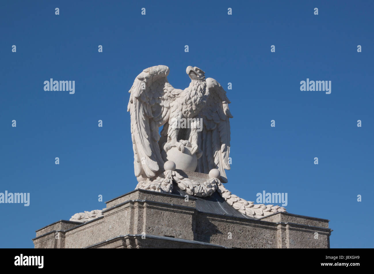 stone, statue, sculpture, eagle, whale, firmament, sky, blue, stone ...