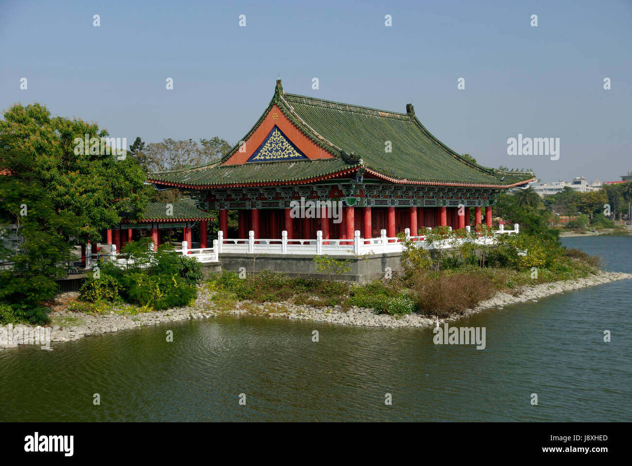 temple, chinese, taiwan, blue, religion, temple, tree, trees, green ...