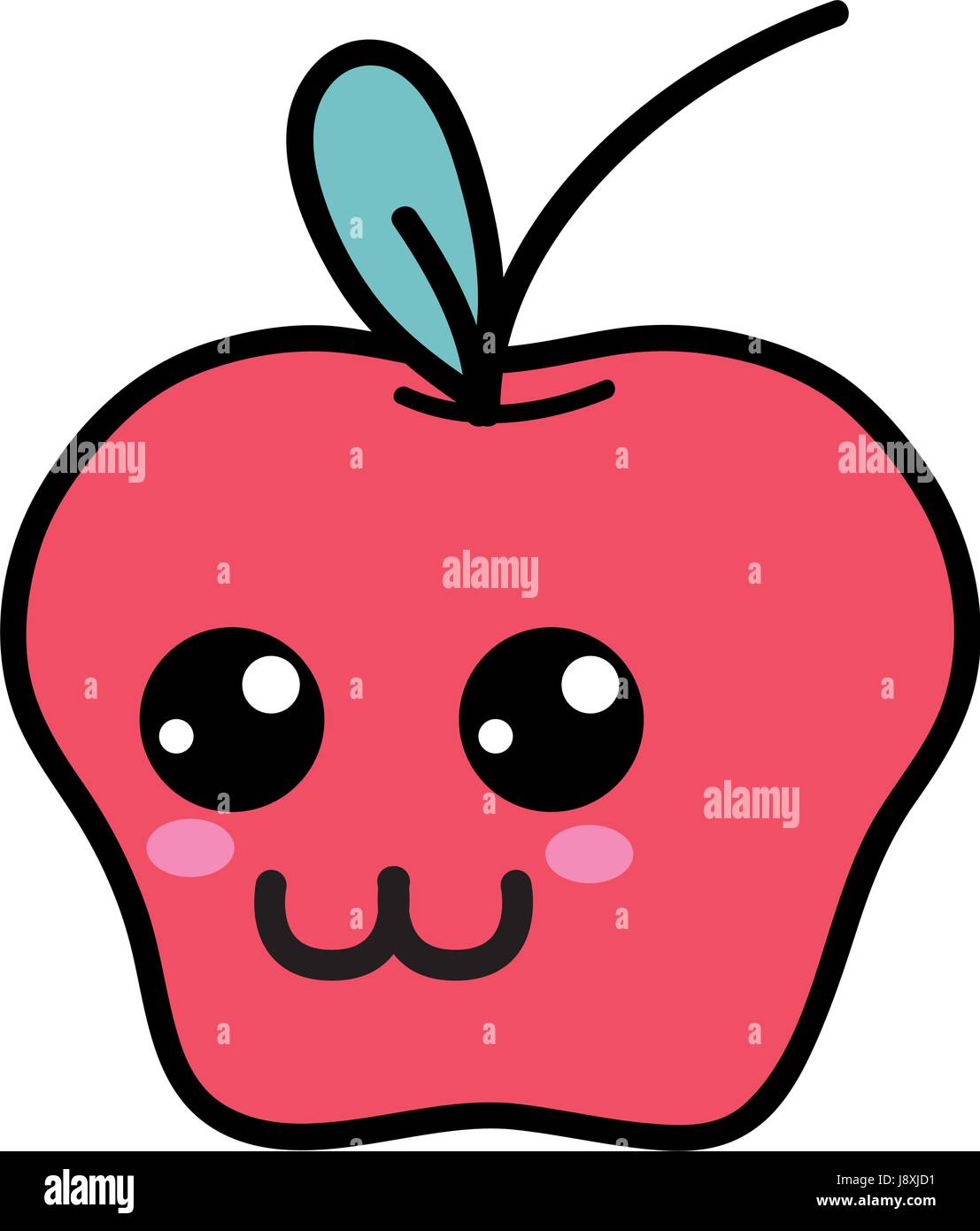 kawaii cute happy apple fruit Stock Vector Image & Art - Alamy