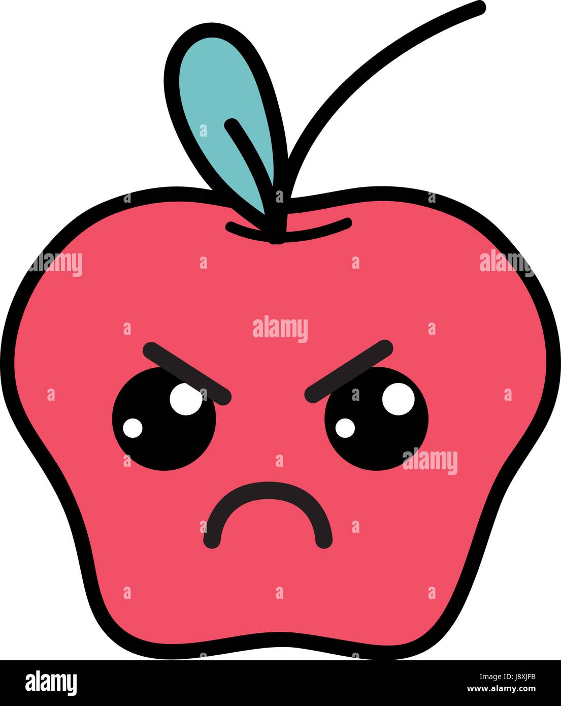 kawaii cute angry apple fruit Stock Vector Image & Art - Alamy