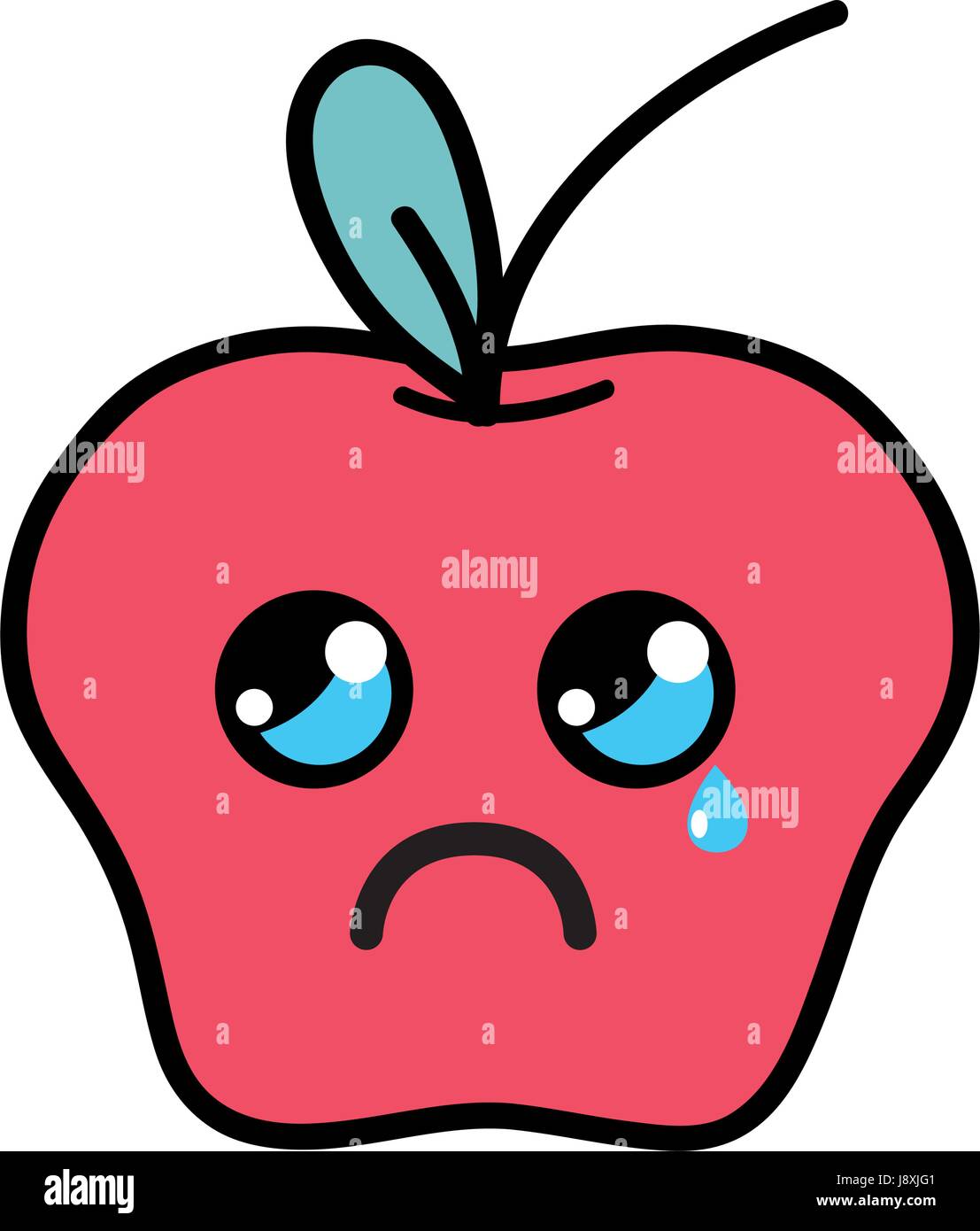 kawaii cute crying apple fruit Stock Vector Image & Art - Alamy