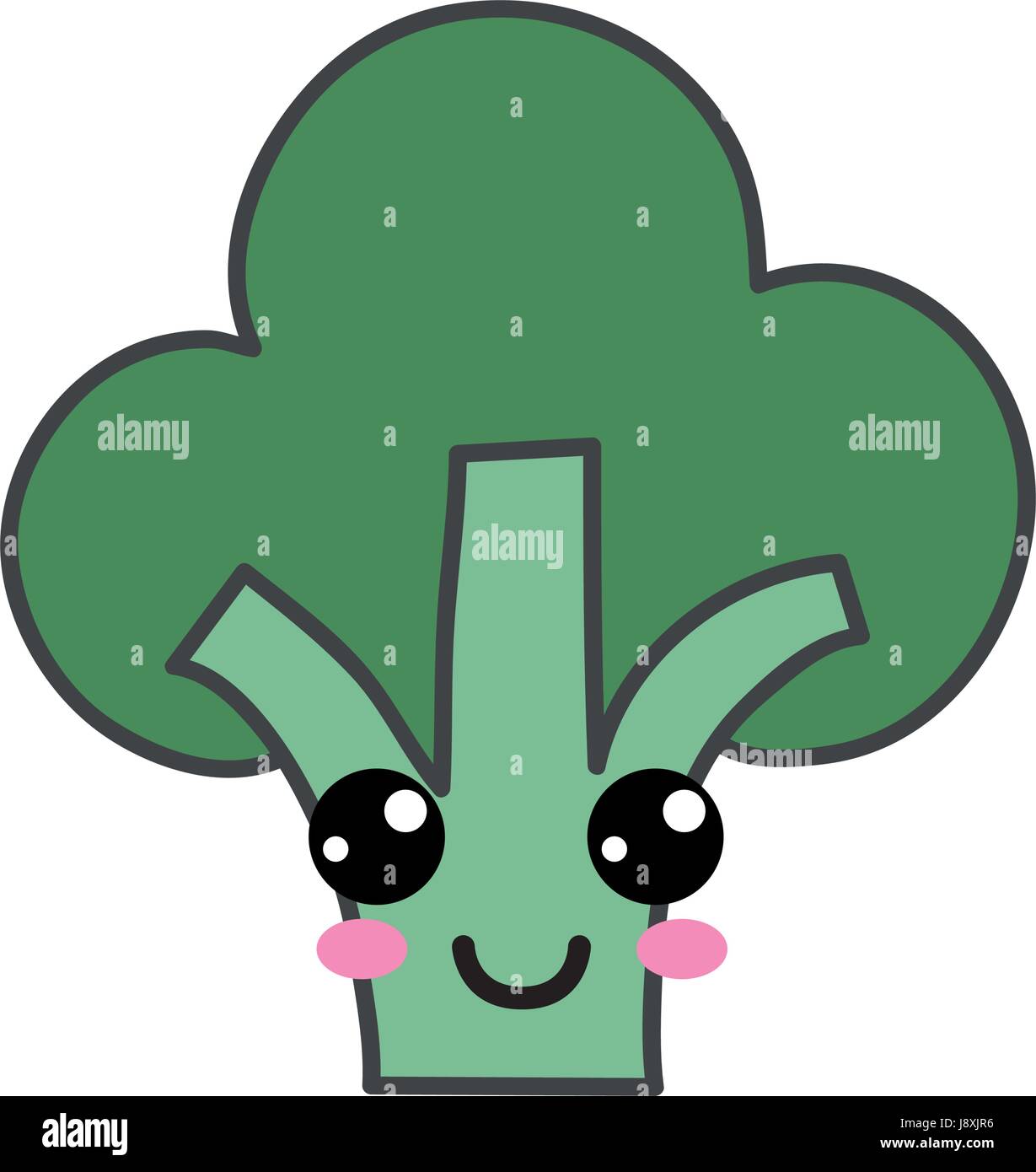 kawaii cute happy broccoli vegetable Stock Vector Image & Art - Alamy