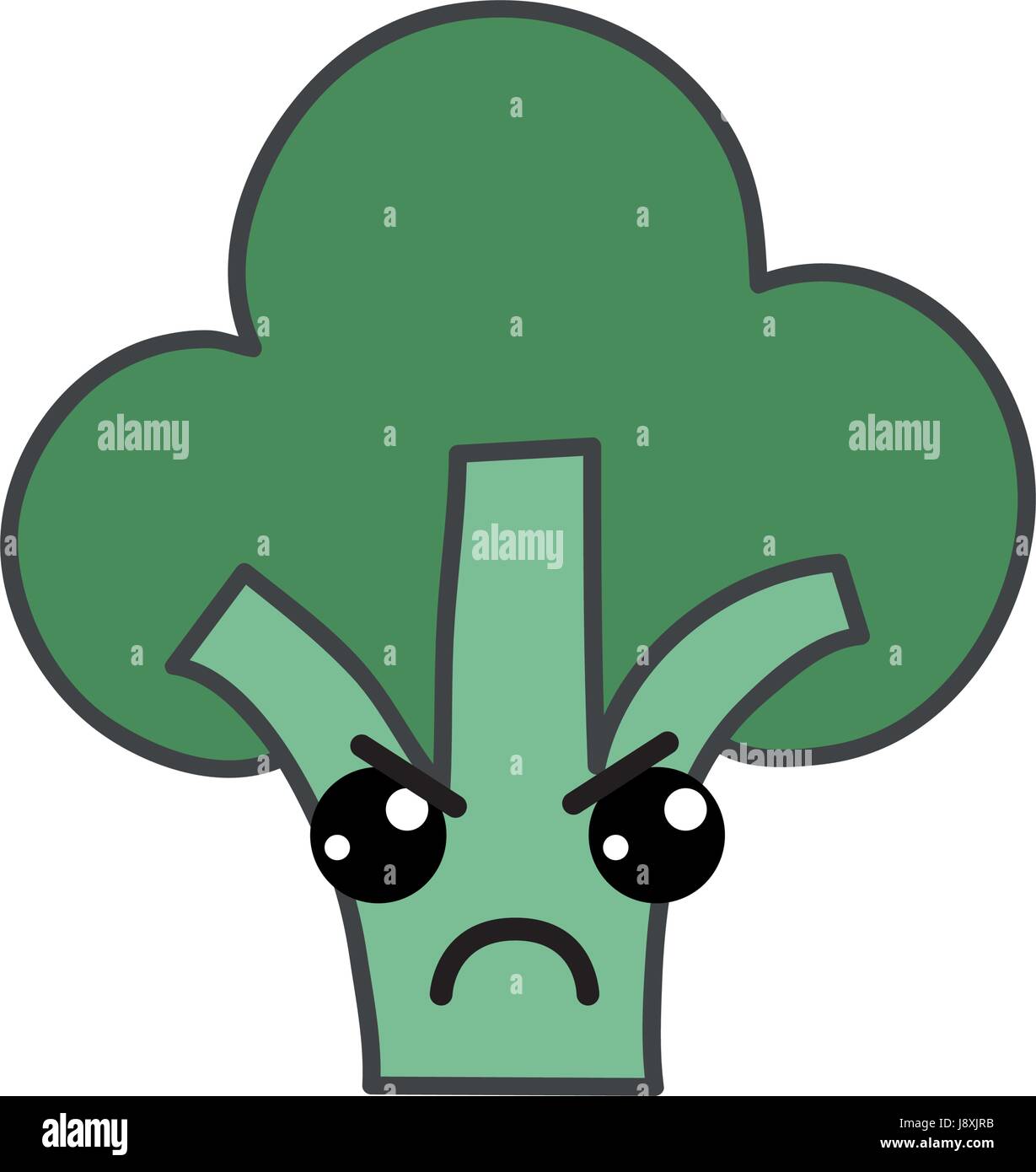 kawaii cute angry broccoli vegetable Stock Vector Image & Art - Alamy