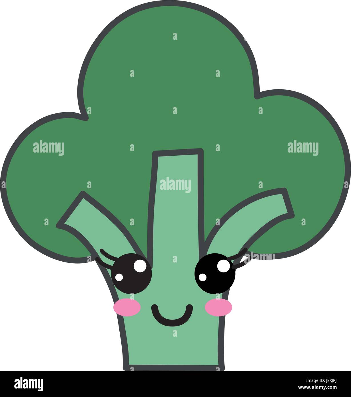 kawaii cute happy broccoli vegetable Stock Vector Image & Art - Alamy