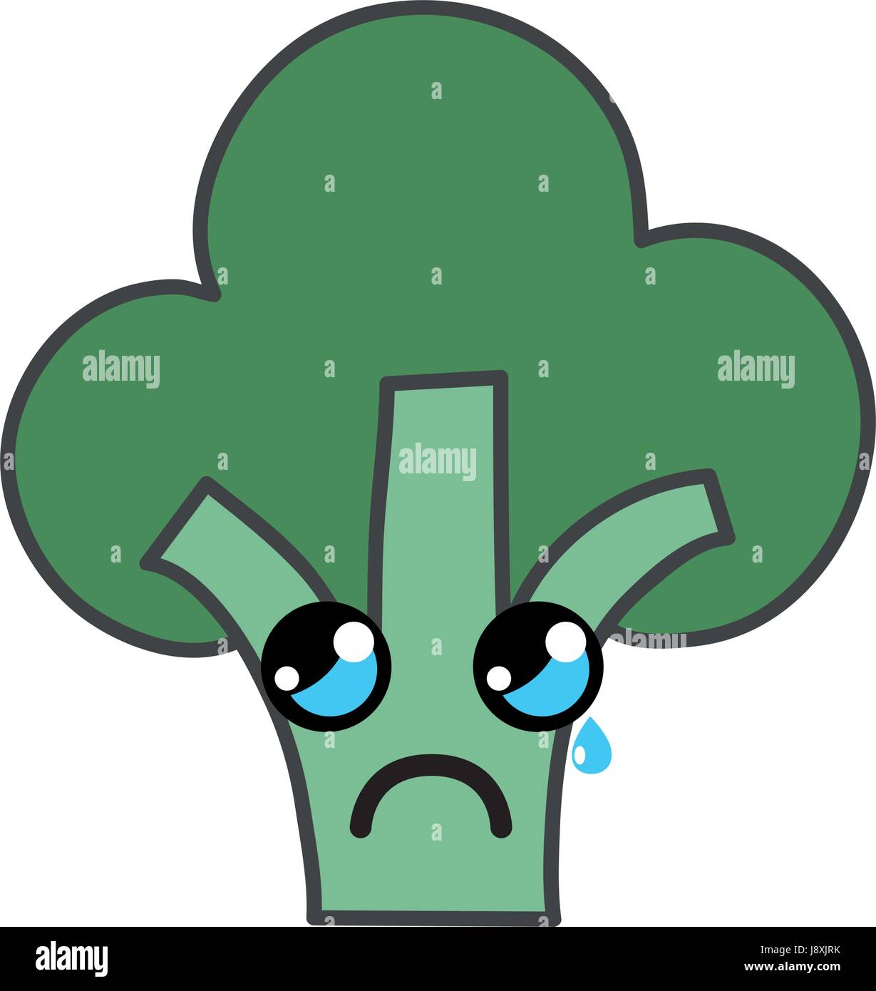 kawaii cute crying broccoli vegetable Stock Vector Image & Art - Alamy