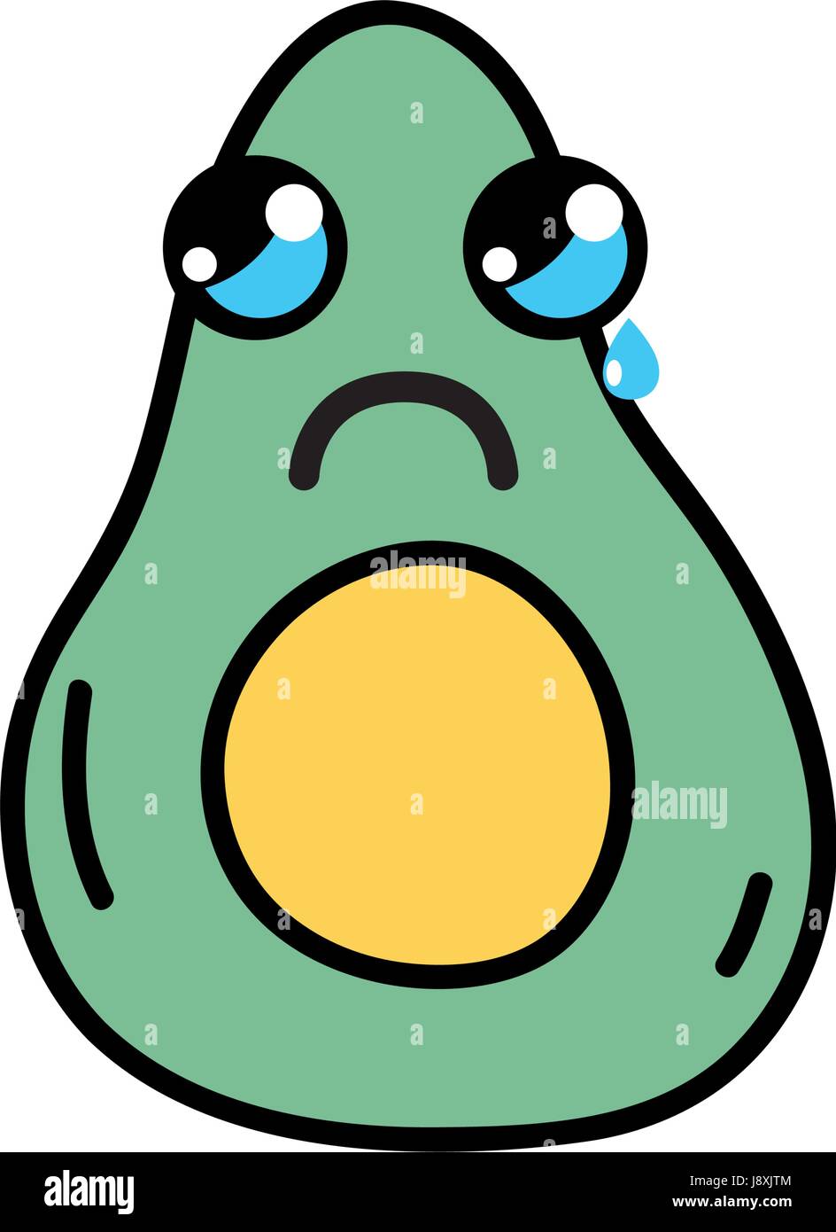 kawaii cute crying avocado fruit Stock Vector Image & Art - Alamy