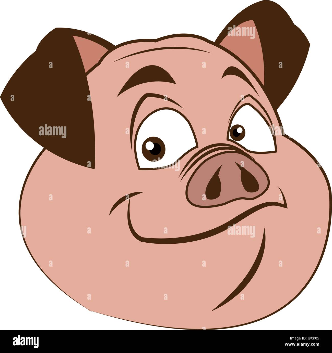 cute pig, funny piggy standing and smiling vector illustration Stock ...