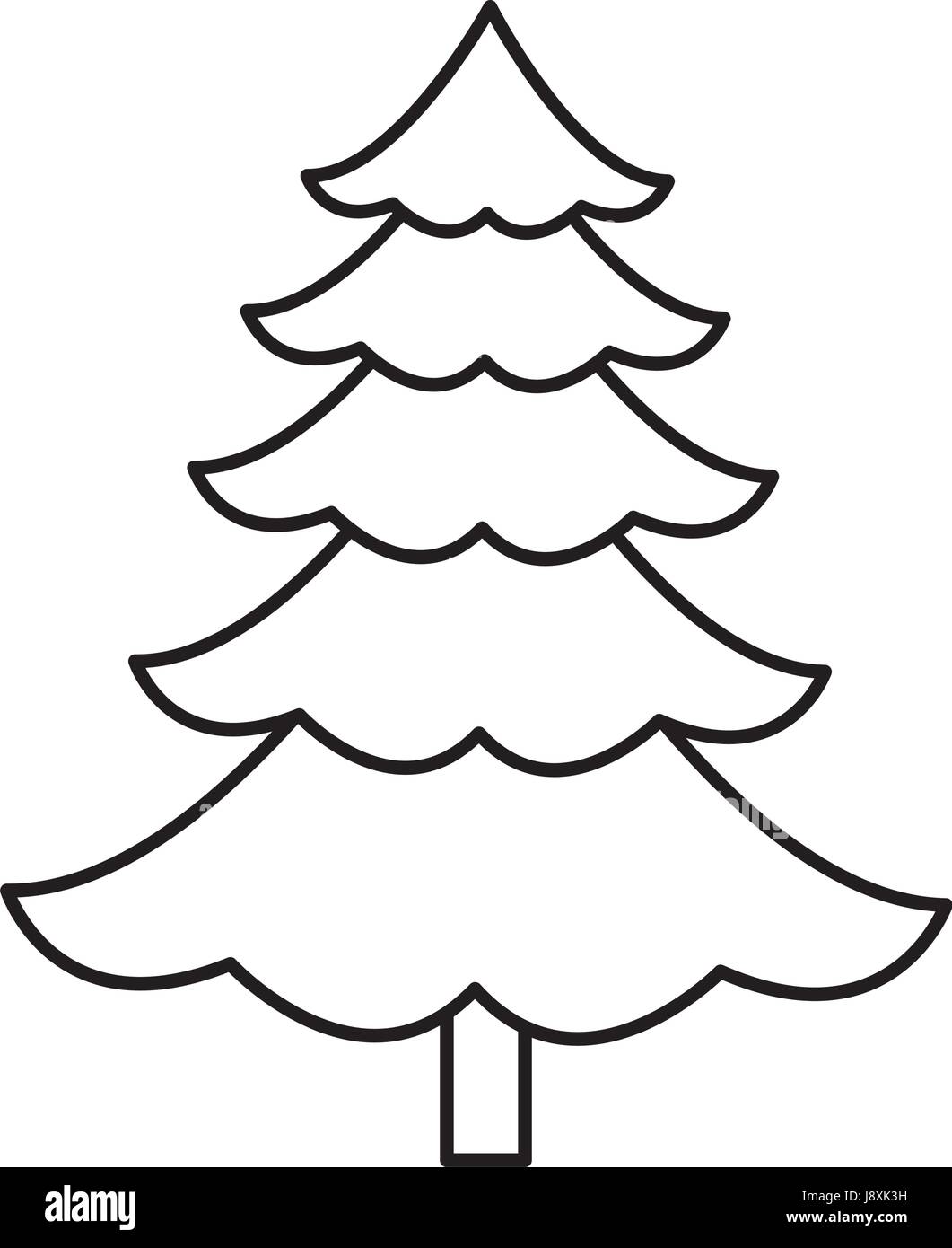 cartoon pine tree natural plant conifer image Stock Vector Image & Art ...