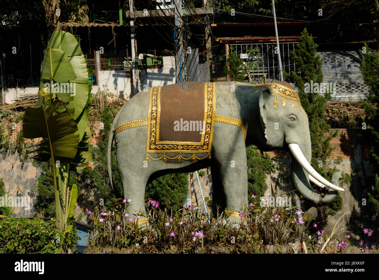 elephant, sculpture, thailand, temple, statue, asia, elephant, shine ...