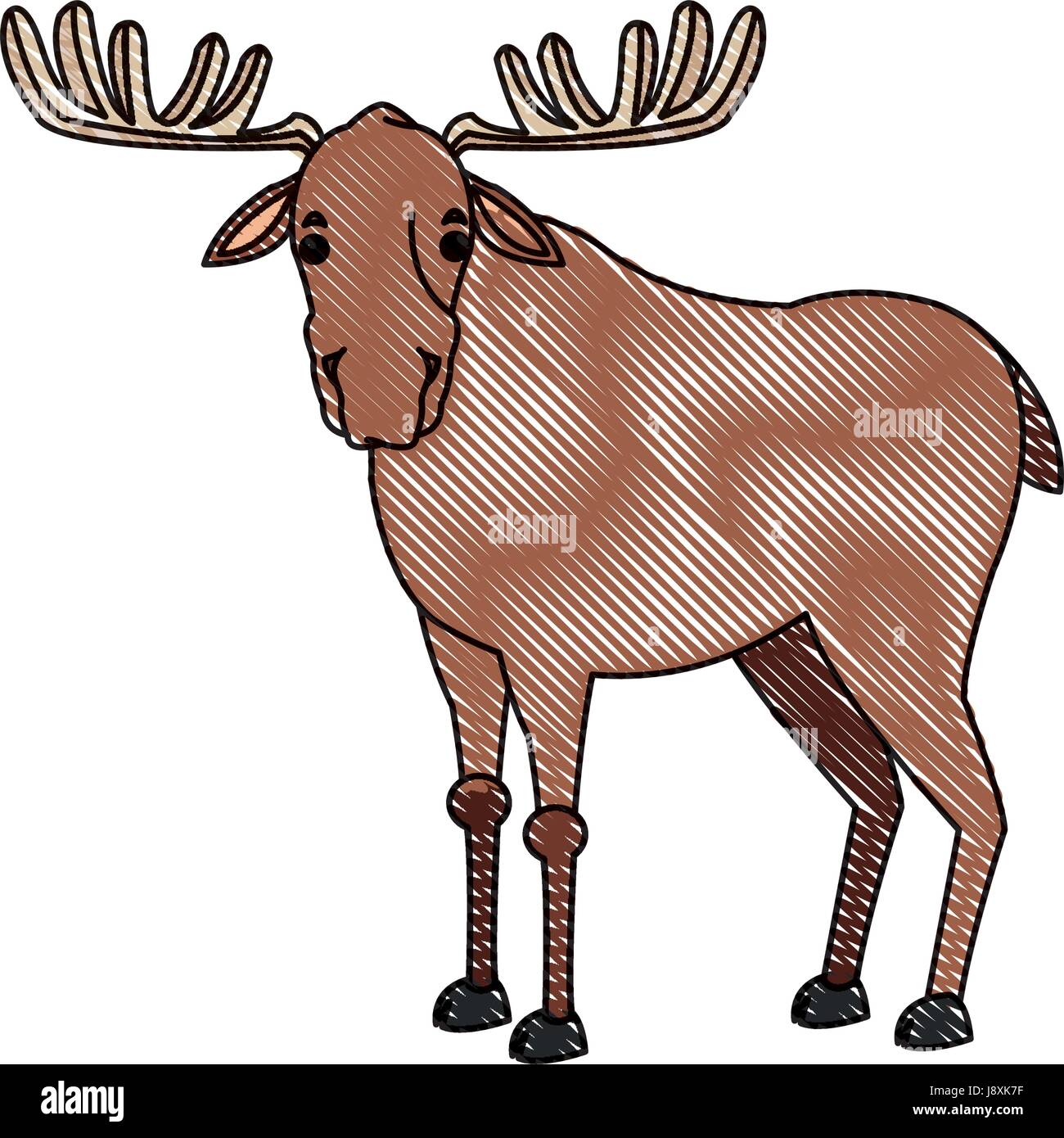 moose antler animal natural wildlife image Stock Vector Image & Art - Alamy