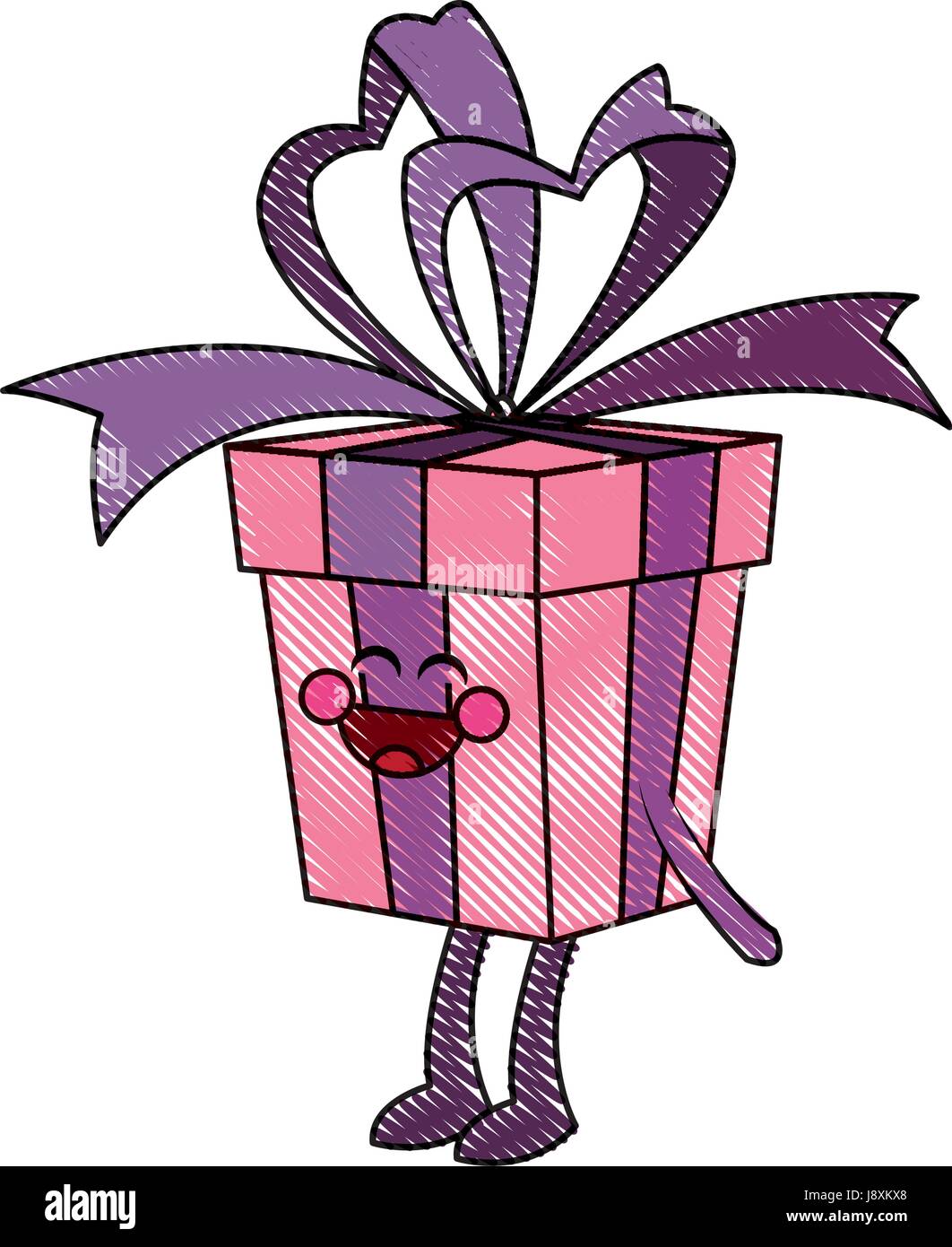 Cartoon kawaii gift box Stock Vector Images - Alamy