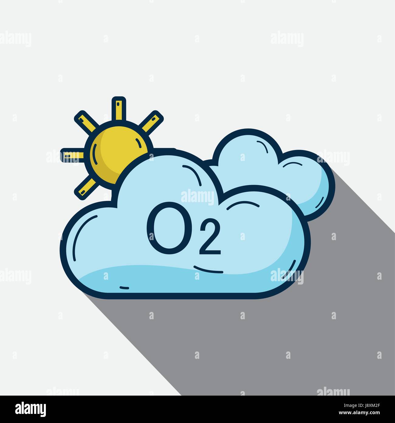 cute clouds with o2 and sun Stock Vector Image & Art - Alamy