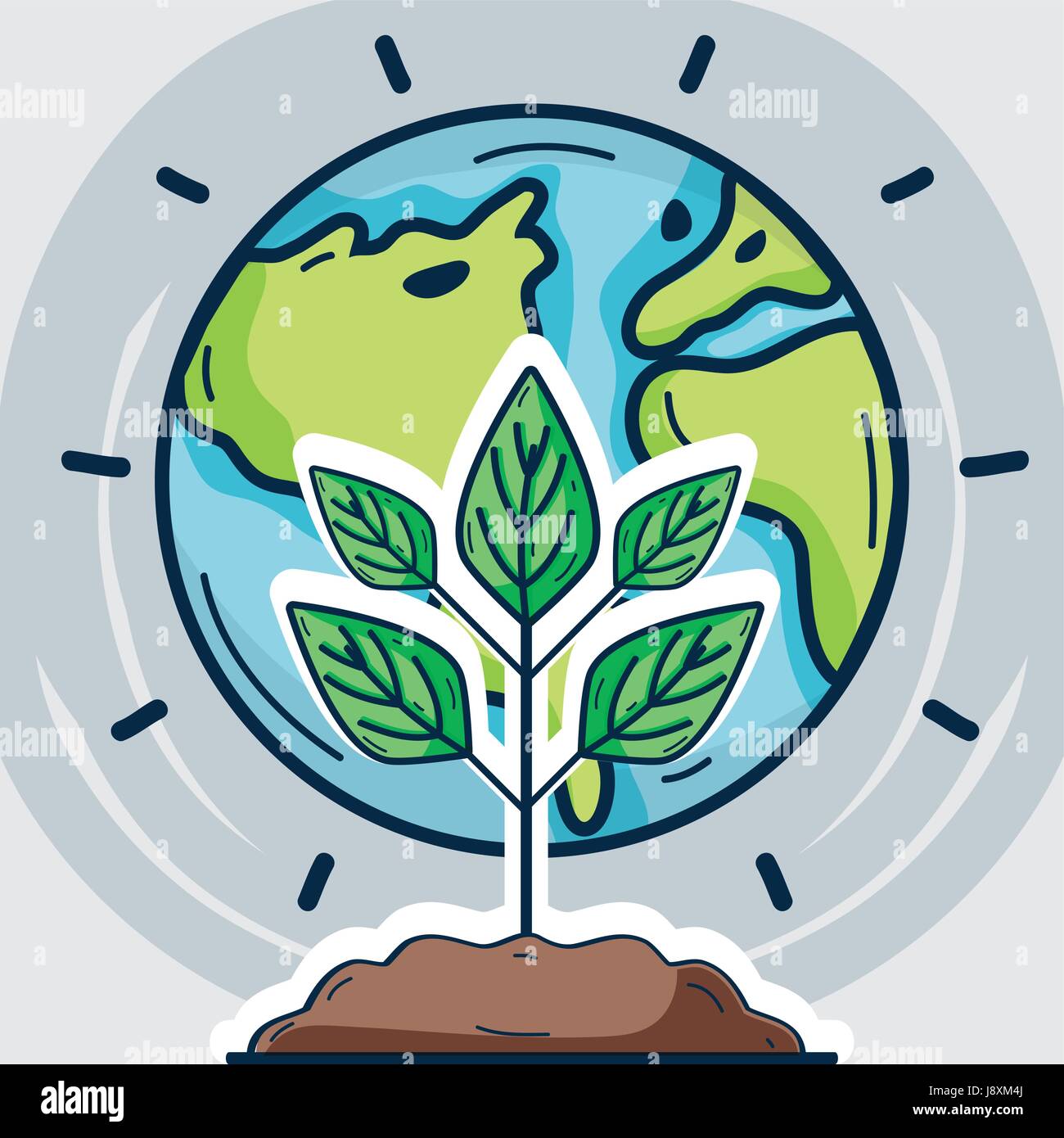 earth planet and plant with ground Stock Vector Image & Art - Alamy