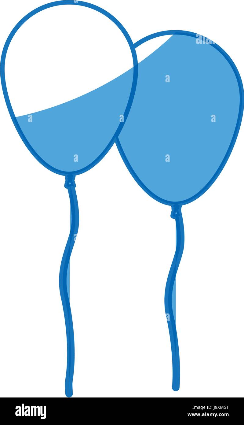 cartoon two balloons party celebration decoration Stock Vector Image ...