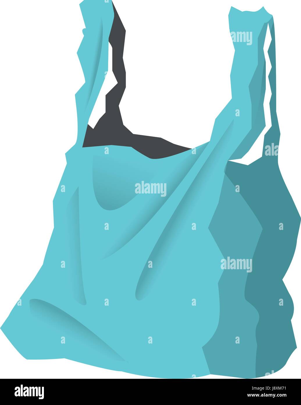 disposable plastic bag package with handles, empty design Stock Vector ...